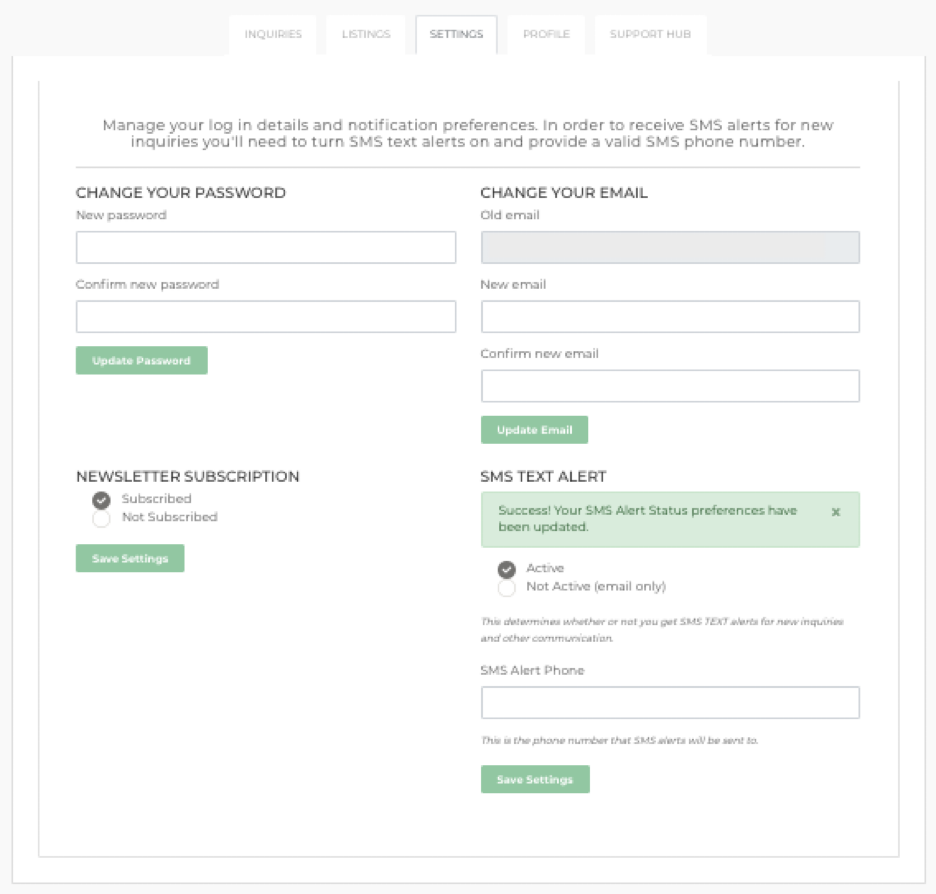 How to Change Inquiry Notification Settings